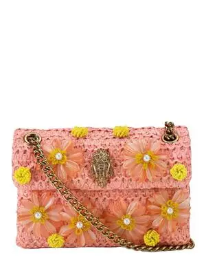 Kurt Geiger Mini Raffia Kensington Shoulder Bag - Pink