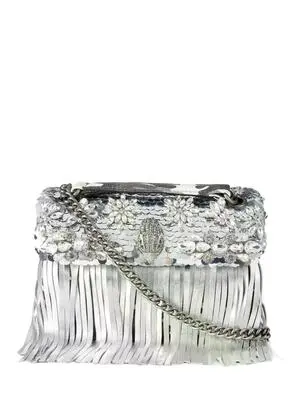 Kurt Geiger Kensington Fringe Shoulder Bag Silver