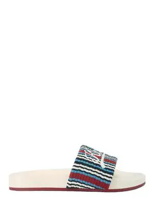 Kurt Geiger Striped Slides With Logo Embroidery - Red