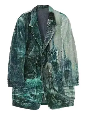 Yohji Yamamoto Patch-pocket Coat - Blue