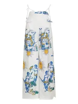 AMIR SLAMA Graphic-print Trousers - White
