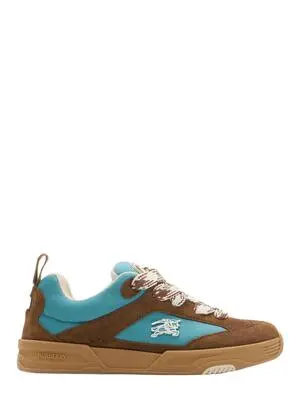 Burberry Suede And Mesh Arc Sneakers - Hazel Brown