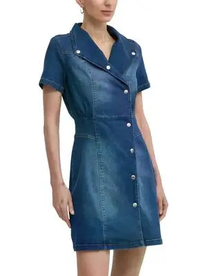 MORGAN Button-fastening Mini Dress - Blue