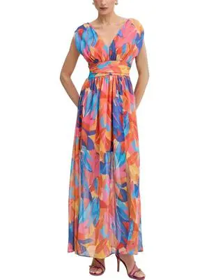 MORGAN Floral-print Maxi Dress - Orange