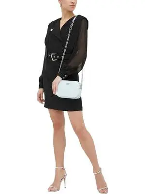 MORGAN Long-sleeved Belted Dress - Black