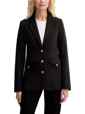 MORGAN Buttoned Flap-pocket Blazer - Black