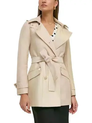 MORGAN Belted Hooded Coat - Neutrals