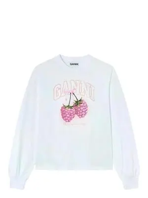 GANNI Long-sleeve Graphic T-shirt - White