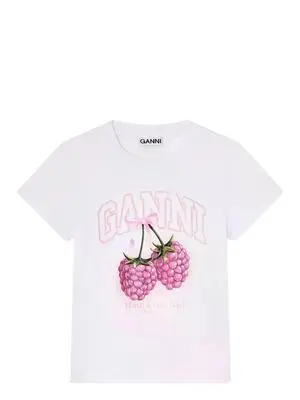 GANNI Graphic-print T-shirt - White