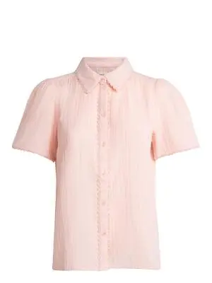 ME+EM Cotton Cheesecloth Blouse - Pink