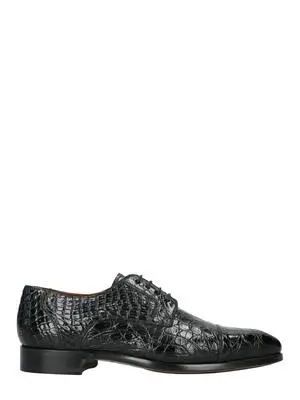Magnanni Crocodile Leather Oxford Shoes - Black