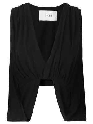 ESSE STUDIOS Solina Cape-effect Top - Black