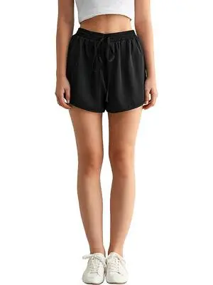 LUVEE Mable Satin Boxer Shorts - Black
