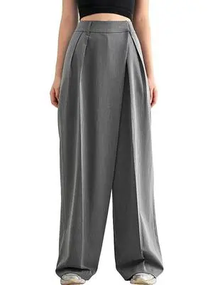 LUVEE Mable Mid Rise Wrap Pants - Charcoal