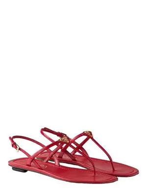 Prada Patent Leather Thong Sandals - Red