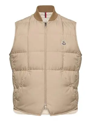 Moncler Elberton Square-quilted Down Vest - Beige