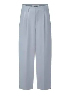 ROSSI Pleated Cropped Trousers - Blue