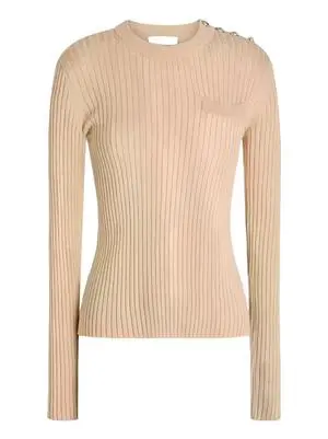 Rabanne Ribbed Button Jumper - Neutrals