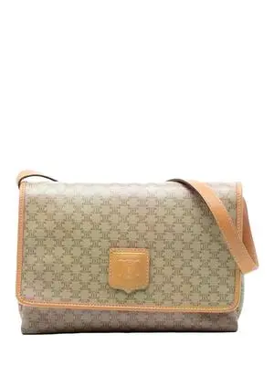 Celine Macadam Coated Canvas Crossbody Bag - Brown