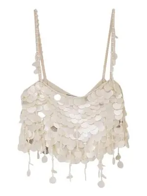 Retrofete Eudora Macrosequin Top - White