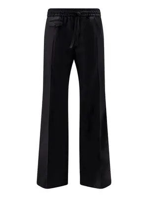Dolce & Gabbana Virgin Wool Wide-leg Trousers - Black