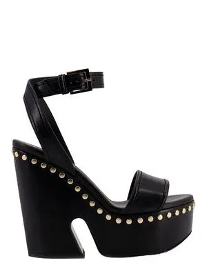 Givenchy Leather Wedge Sandals With Studs - Black
