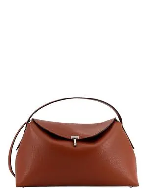 TOTEME T-lock Suede Shoulder Bag Marrone