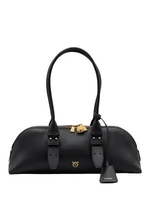 Pinko Escape Leather Shoulder Bag - Black