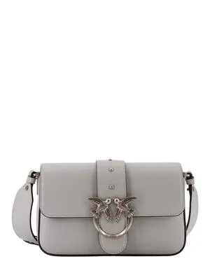 Pinko Mini Love Leather Crossbody Bag - Grey