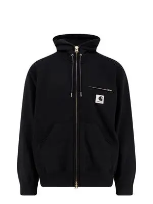 SACAI X CARHARTT WIP Cotton Sweatshirt With Double Logo Patch - Black