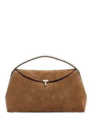 TOTEME T-lock Suede Handbag - Beige