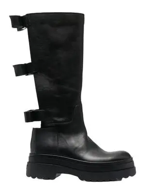 Red Valentino Bow-embellished Knee-high Boots - Black