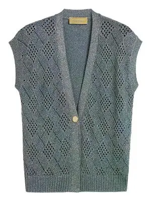 Momoni Pedro Diamond-pattern Vest - Blue
