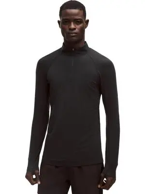 Lululemon Merino Wool-blend Half-zip Base Layer - Black