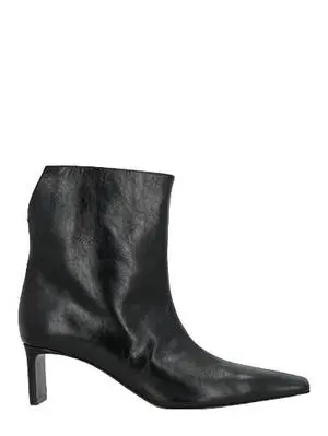 Khaite Glossed-leather Ankle Boots - Black