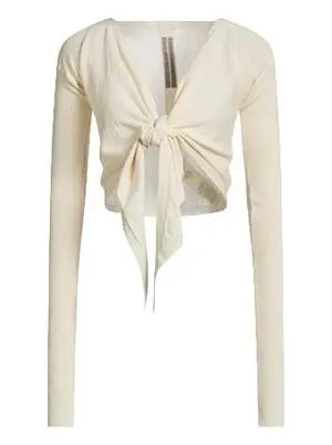 Rick Owens Wrap Cardigan In Virgin Wool - White