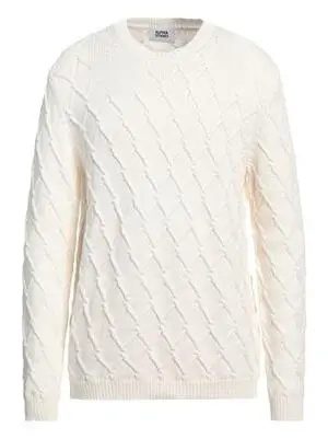 Alpha Studio Sweater In Cotton And Polyamide - Off White