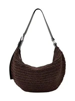 ALLSAINTS AllSaints Luna Woven Shoulder Bag Brown