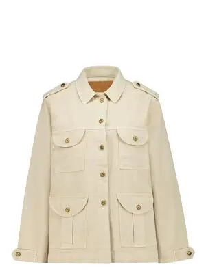 BLAZÉ MILANO Nariida Almond Sahariana Denim Jacket - Beige