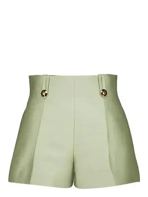 Zimmermann Wool And Silk Tailored Shorts - Green