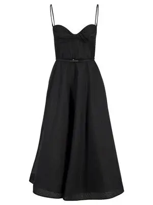 Zimmermann Luna Structured Midi Dress - Black