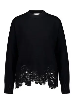Zimmermann Luna Merino Lace Sweater - Black