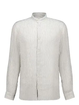Boglioli And Brown Striped Linen Shirt - White