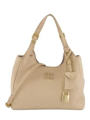 Miu Miu Calf Leather Handbag - Beige