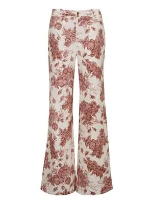 Cara Cara Printed Flare Pant - Tossed Floral Ginger