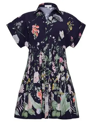 Cara Cara Nash Printed Mini Shirtdress - Bloomsfield Navy