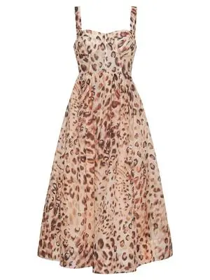 Cara Cara Phoebe Bustier Midi Dress - Cheetah Blush