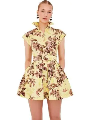 Cara Cara Octavia Mini Shirtdress - Windsor Lemon
