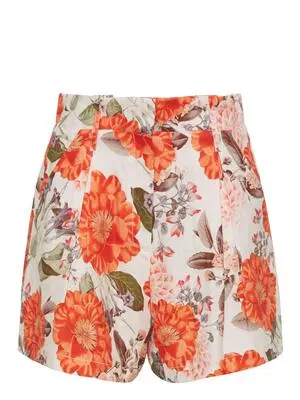 Cara Cara Palmer Printed Shorts - Blossoms Egret