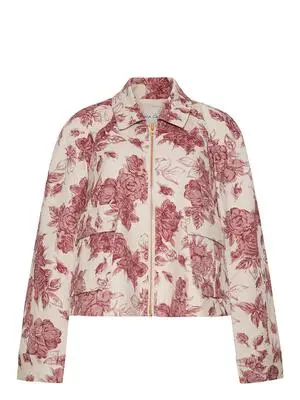 Cara Cara Andrew Printed Trapeze Jacket - Tossed Floral Ginger